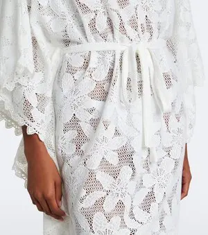 Melissa Odabash Petra Floral Sheer Lace Kaftan