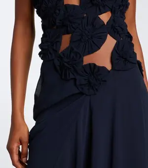 Victoria Beckham Cutout Floral-appliqué Silk Gown
