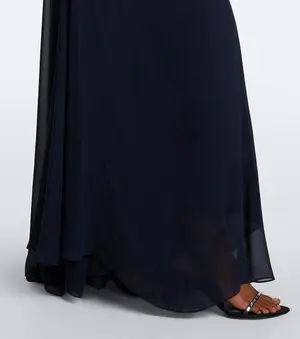 Victoria Beckham Cutout Floral-appliqué Silk Gown