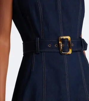 Veronica Beard Cosette Belted Denim Midi Dress