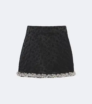 Simkhai Idina Embellished Floral Miniskirt - Black