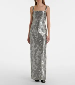 EMILIA WICKSTEAD Regina Floral Cloqué Gown