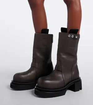 Rick Owens Leather Mid-calf Boots - Grey