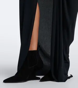 Rick Owens Cantilever Suede Wedge Boots