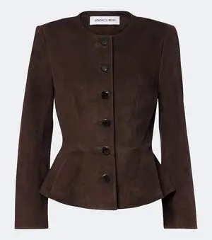 Veronica Beard Quinn Peplum Suede Jacket