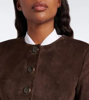Veronica Beard Quinn Peplum Suede Jacket