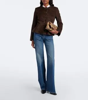 Veronica Beard Quinn Peplum Suede Jacket