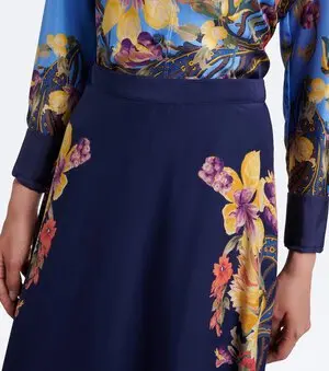 Etro Floral Silk Crêpe De Chine Maxi Skirt