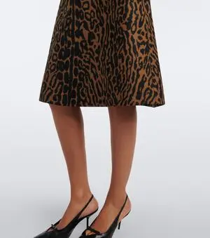 Carolina Herrera Leopard-print Virgin Wool Midi Skirt