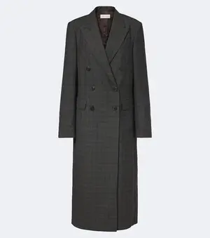 Dries Van Noten Checked Double-breasted Wool Coat - Brown