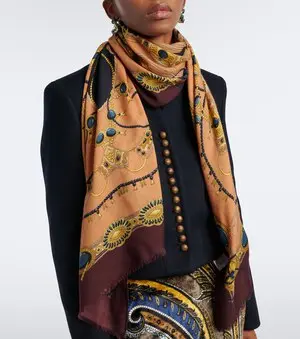 Etro Jacquard Wool Scarf