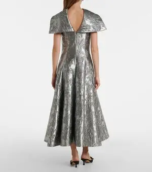 EMILIA WICKSTEAD Harlow Cloqué Jacquard Cocktail Dress - Silver