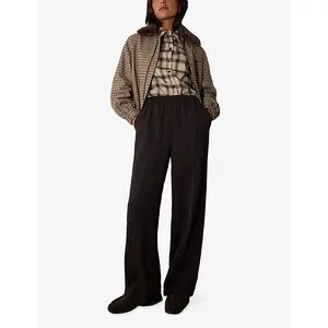 Whistles Faux-fur Collar Check Cotton Bomber Jacket