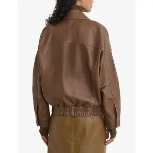REISS Maeve Relaxed-fit Leather Jacket