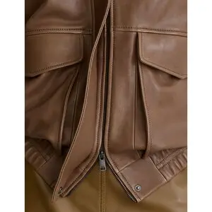 REISS Maeve Relaxed-fit Leather Jacket