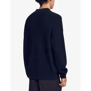 Sandro Collared Long-sleeve Alpaca-blend Polo