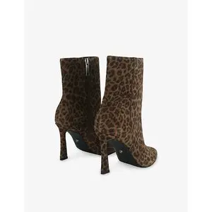 Kurt Geiger Candy Leopard Heeled Suede Ankle Boots