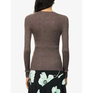 Gabriela Hearst Browning Rib Knit Cashmere-silk Top - Walnut
