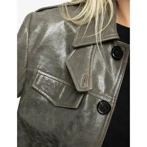 Zadig&Voltaire Veram Button-down Leather Jacket - Medium Grey