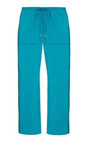 SIEDRES Terry Cotton-blend Cropped Pants - Turquoise