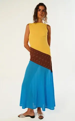 SIEDRES Fens Color-block Midi Dress