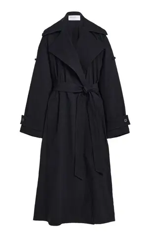 Brandon Maxwell The Tillman Linen-blend Trench Coat - Black