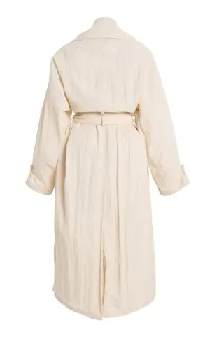 Brandon Maxwell The Tillman Linen-blend Trench Coat - Off-white