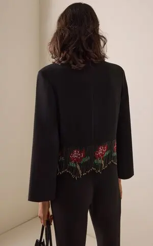 Posse Exclusive Rosanna Embellished Crepe Top