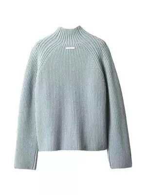 Maison Kitsuné Ribbed-knit Button-shoulder Sweater