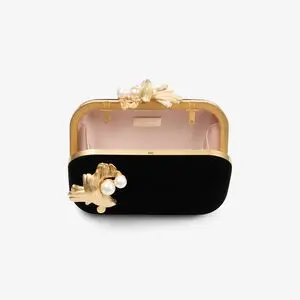 JIMMY CHOO Cloud Velvet Clutch Bag With Wave Pearl Closure