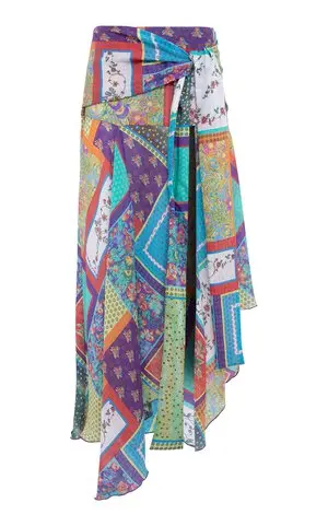 SIEDRES Lumier Patchwork-print Maxi Skirt
