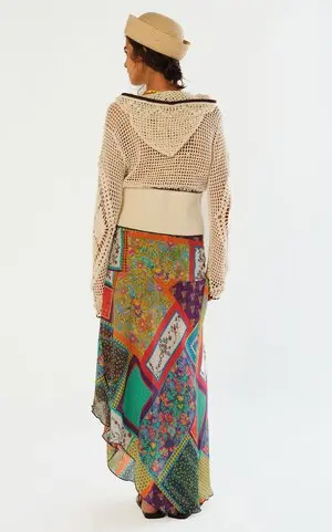 SIEDRES Lumier Patchwork-print Maxi Skirt