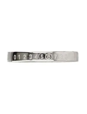 MAISON MARGIELA Numeric Logo Brass Band Ring - Argento