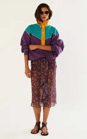 SIEDRES Vento Cotton-blend Color-block Jacket