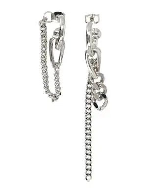 JUSTINE CLENQUET Asymmetrical Chain Drop Earrings - Argento