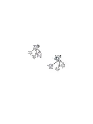 PANCONESI Crystal Cluster Drop Stud Earrings - Silver
