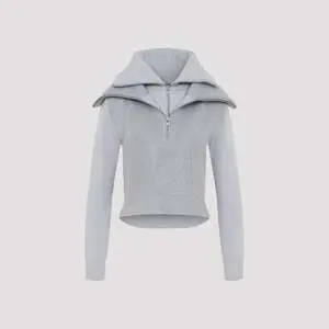 Balenciaga Double Collar Wool Sweater - Grey