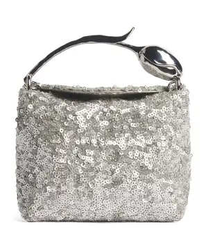 Erdem Mini Sequin-embellished Bloom Top-handle Bag