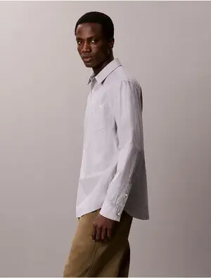 Calvin Klein End-on-end Washed Classic Shirt - Grey