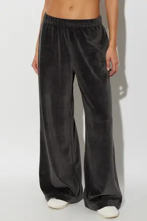 EA7 Velvet Track Pants With Logo - Grey