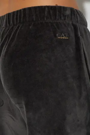 EA7 Velvet Track Pants With Logo - Grey