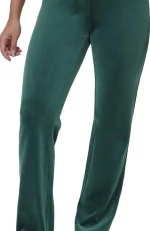 Juicy Couture Rib Waist Velour Track Pants With Rhinestone Bling - Junebug