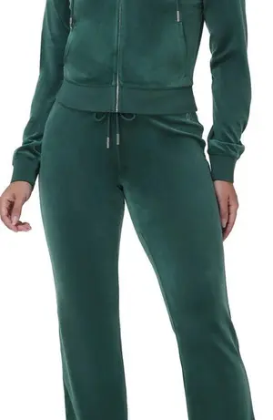 Juicy Couture Luxe Velour Rhinestone Zip Hoodie, - Junebug