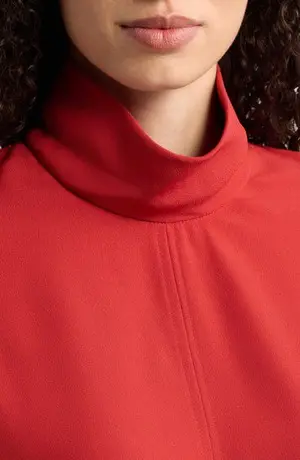 Mango Fresa Mock Neck Top - Red