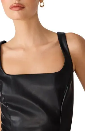 Steve Madden Marielle Sleeveless Faux Leather Minidress