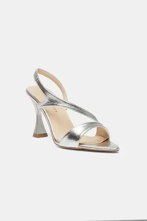 FOREVER & ALWAYS SHOES Sadie Strappy Stiletto Sandal - Silver