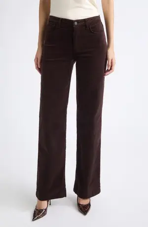 L'AGENCE Scottie Wide Leg Velvet Pants
