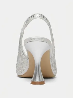 FOREVER & ALWAYS SHOES Megan Embellished Stiletto Pump - Silver