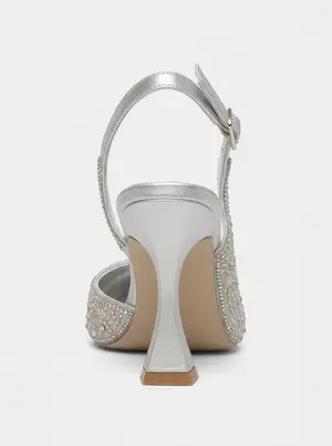 FOREVER & ALWAYS SHOES Avery Embellished Pointed Toe Pump - Silver