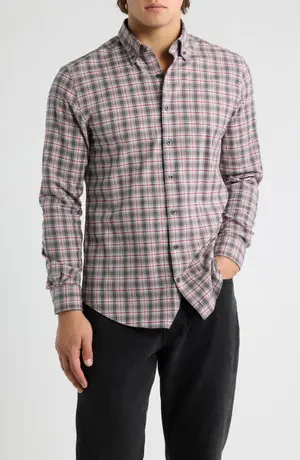 Johnnie-o Lane Plaid Long Sleeve Button Down Shirt - Thunder